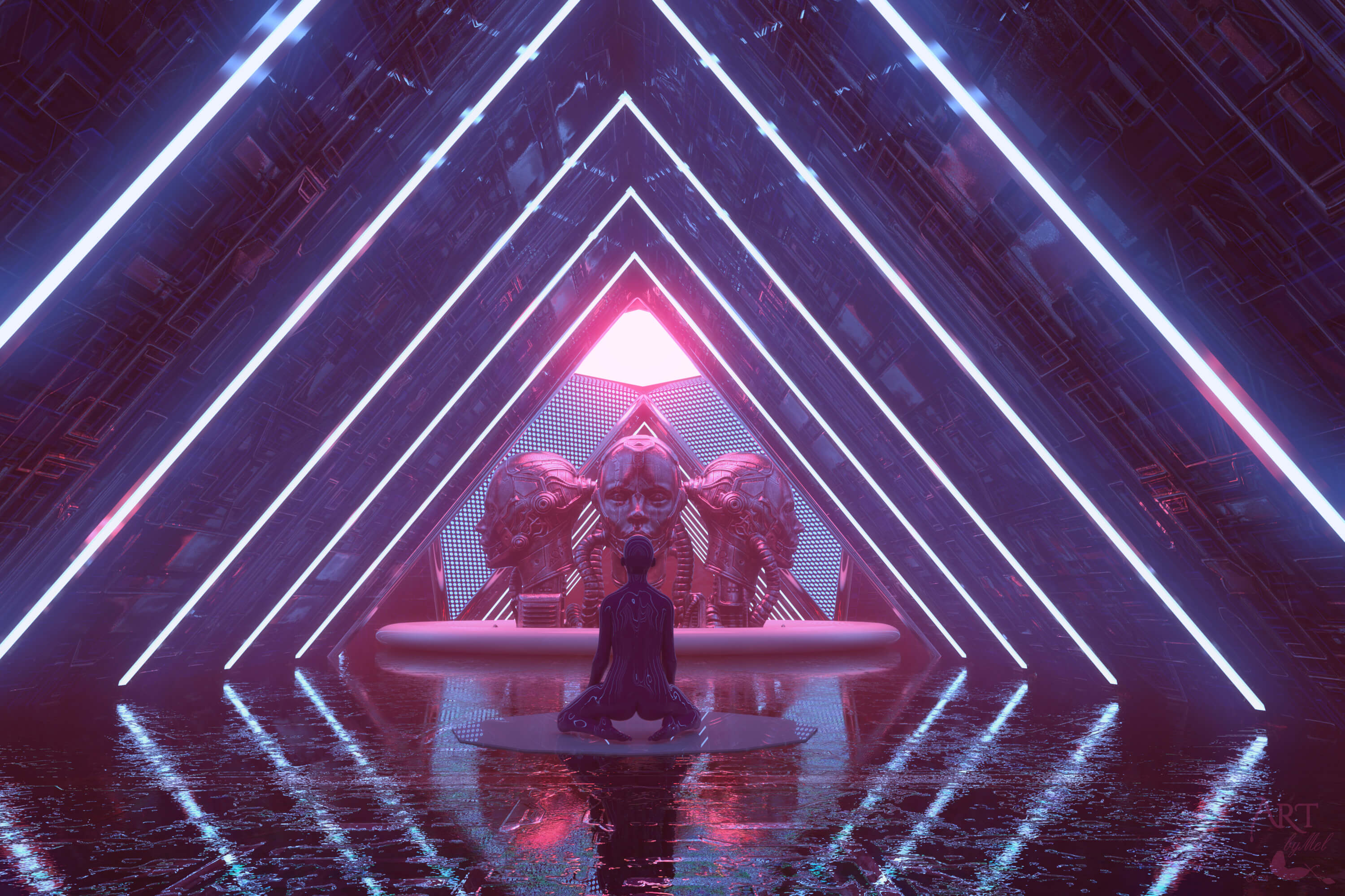 Future Gods 3D Render, Digital Art by ArtbyMel