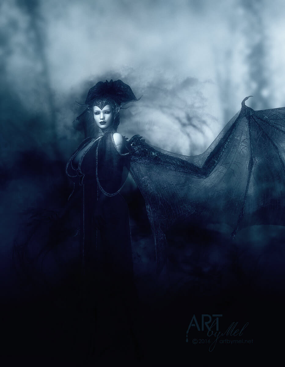 Queen of Shadows 3D Render, Digital Art by ArtbyMel