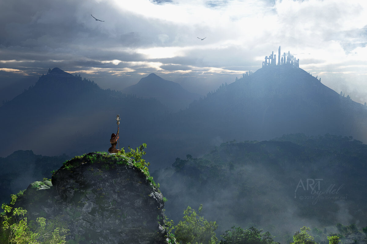 Searching for the Gods 3D Render, Digital Art by ArtbyMel