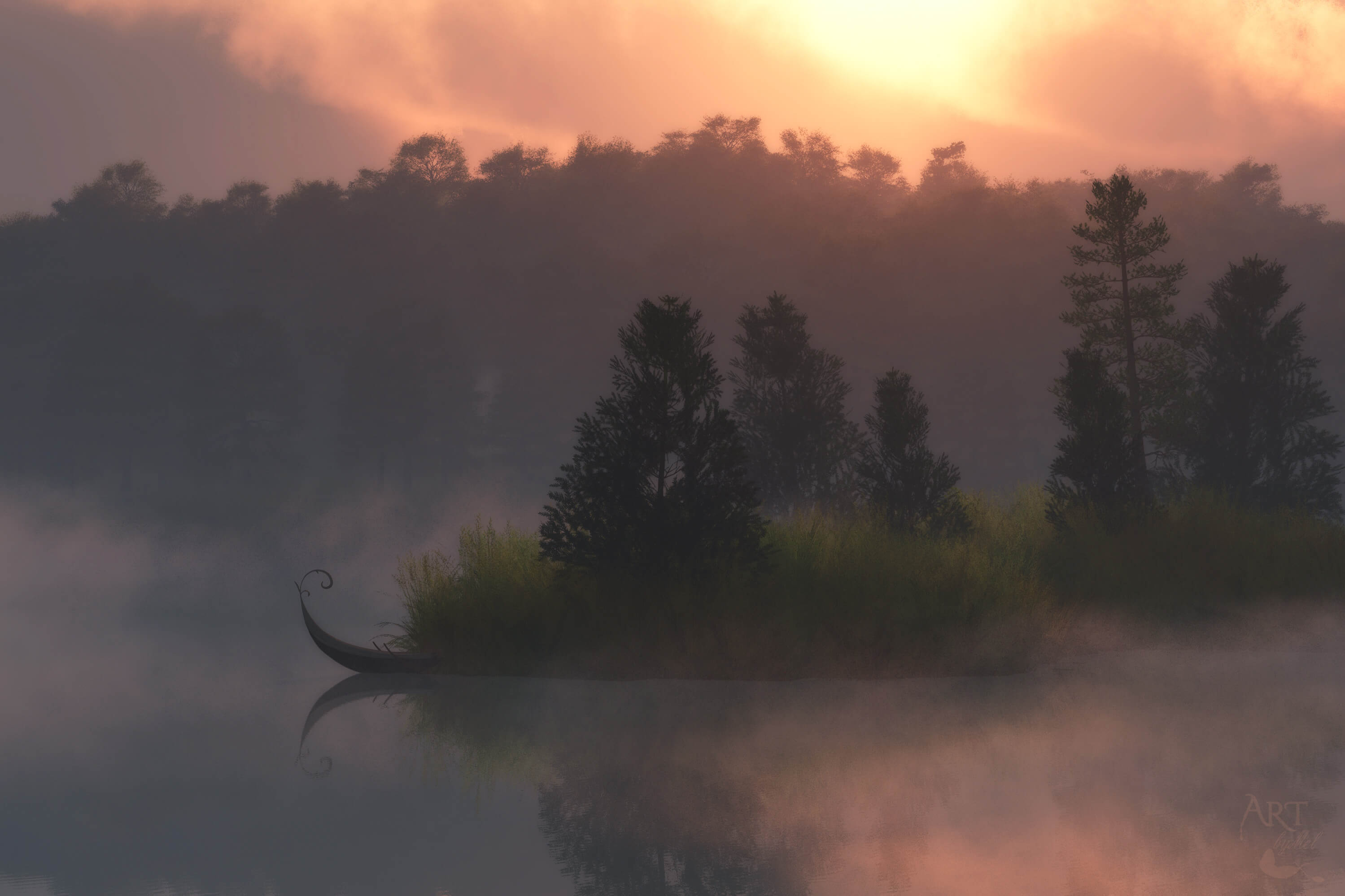 Stillness 3D Render, Digital Art by ArtbyMel