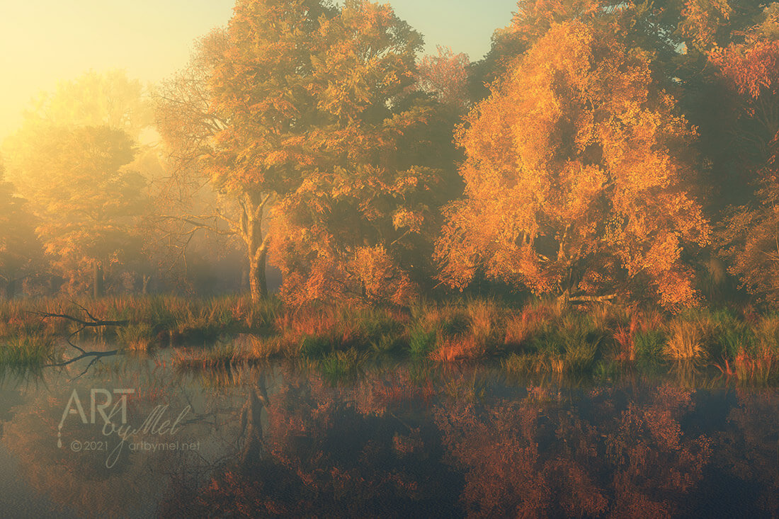 That Fall Feeling 3D Render, Digital Art by ArtbyMel