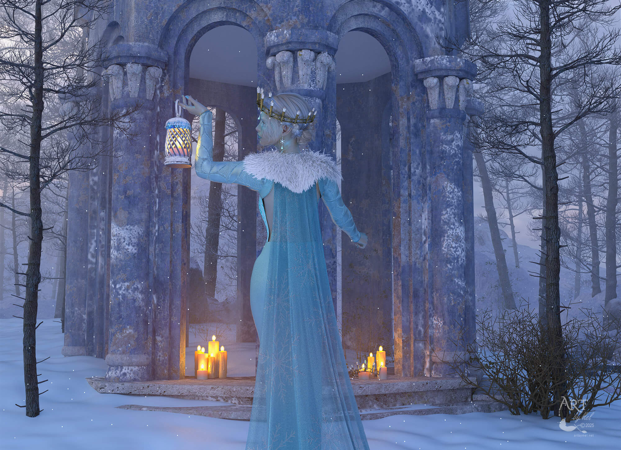 The Snow Queen 3D Render, Digital Art by ArtbyMel