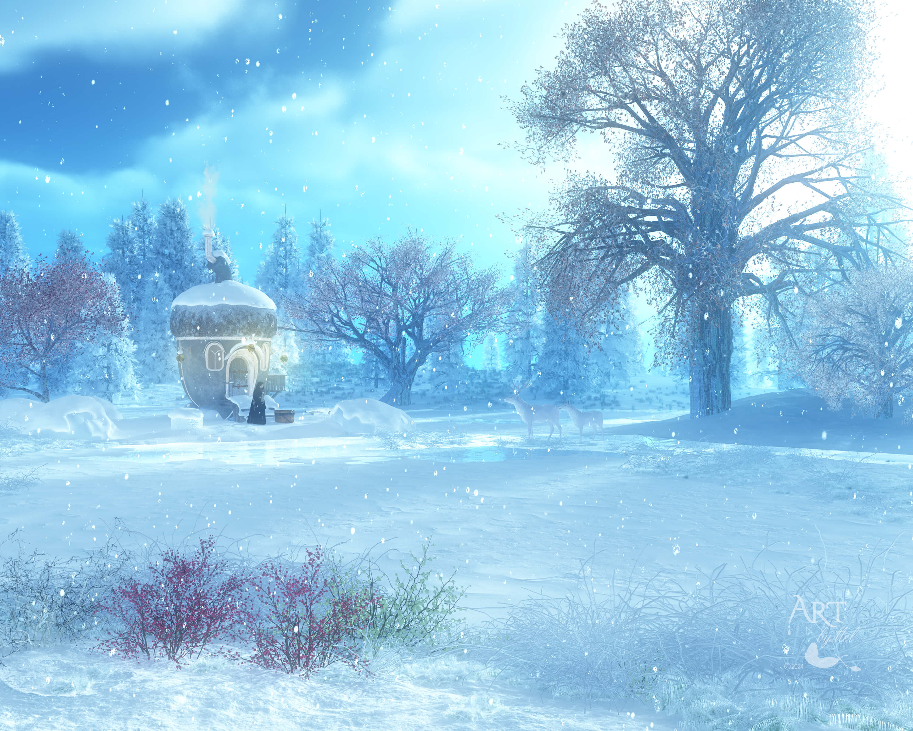 Winter Magic 3D Render, Digital Art by ArtbyMel