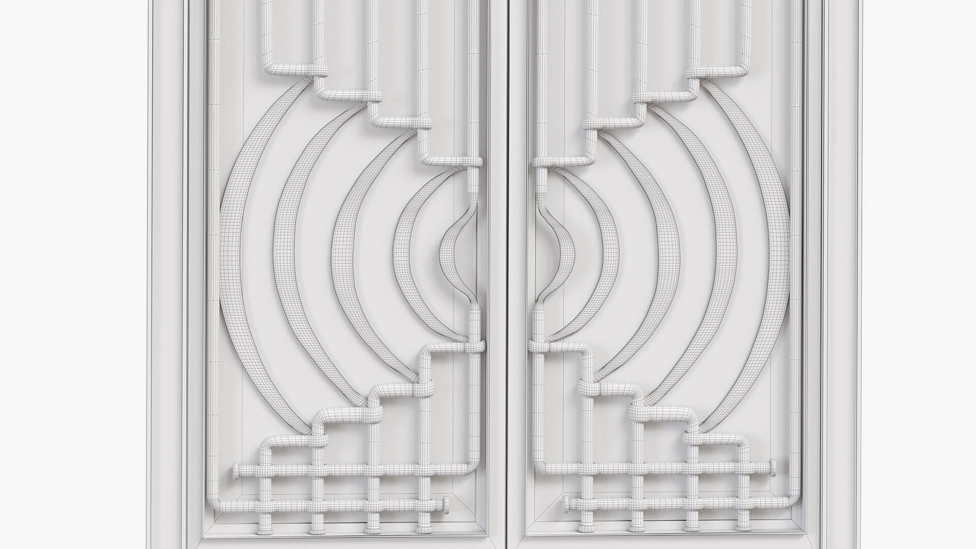 Antique Door With Wrought Iron Bars - 3D Model by Artdeco 3d