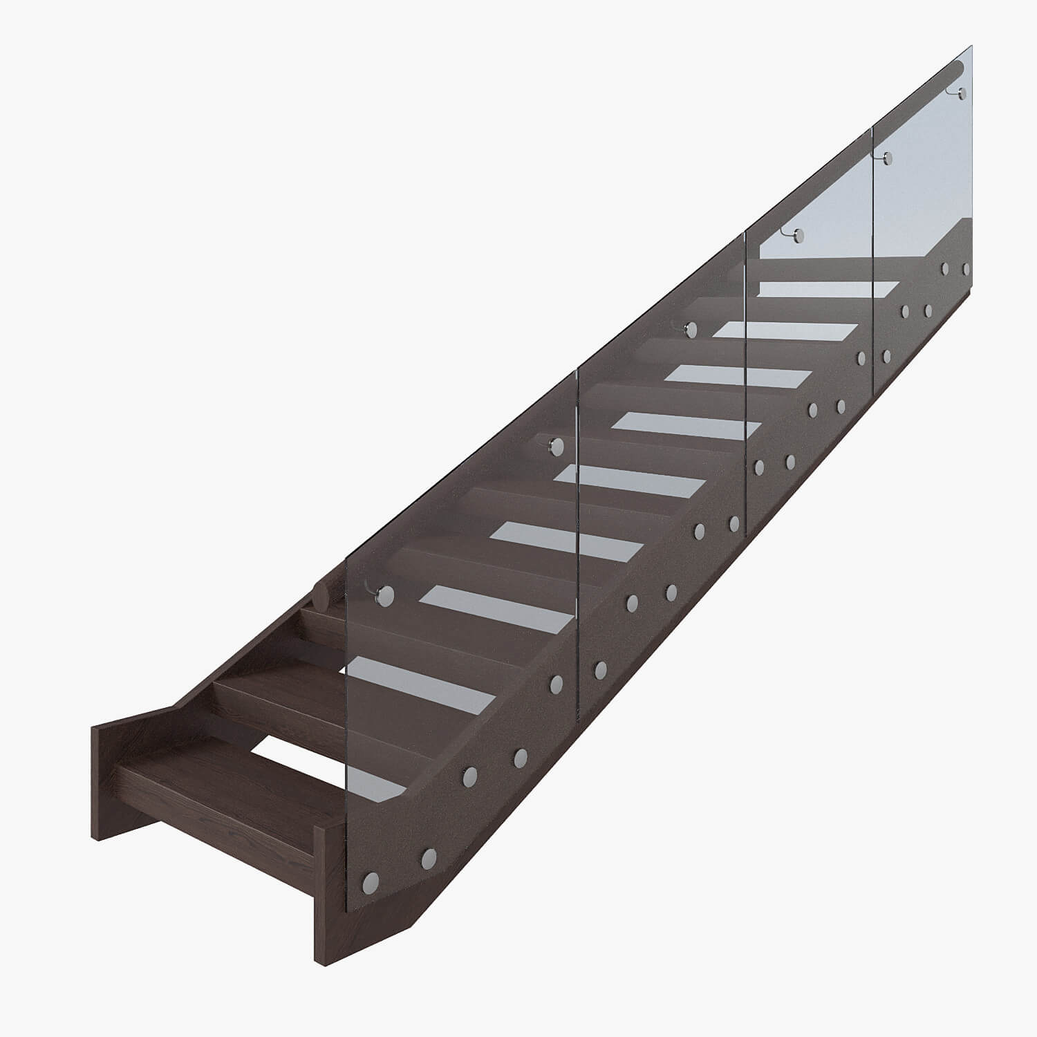 Architectural Staircase With Glazing - 3D Model by Artdeco 3d