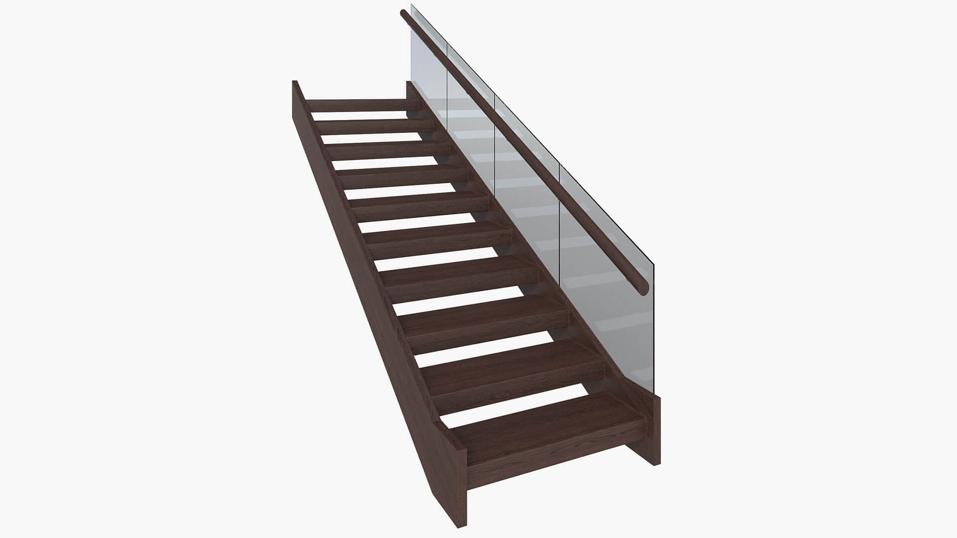 Architectural Staircase With Glazing - 3D Model by Artdeco 3d