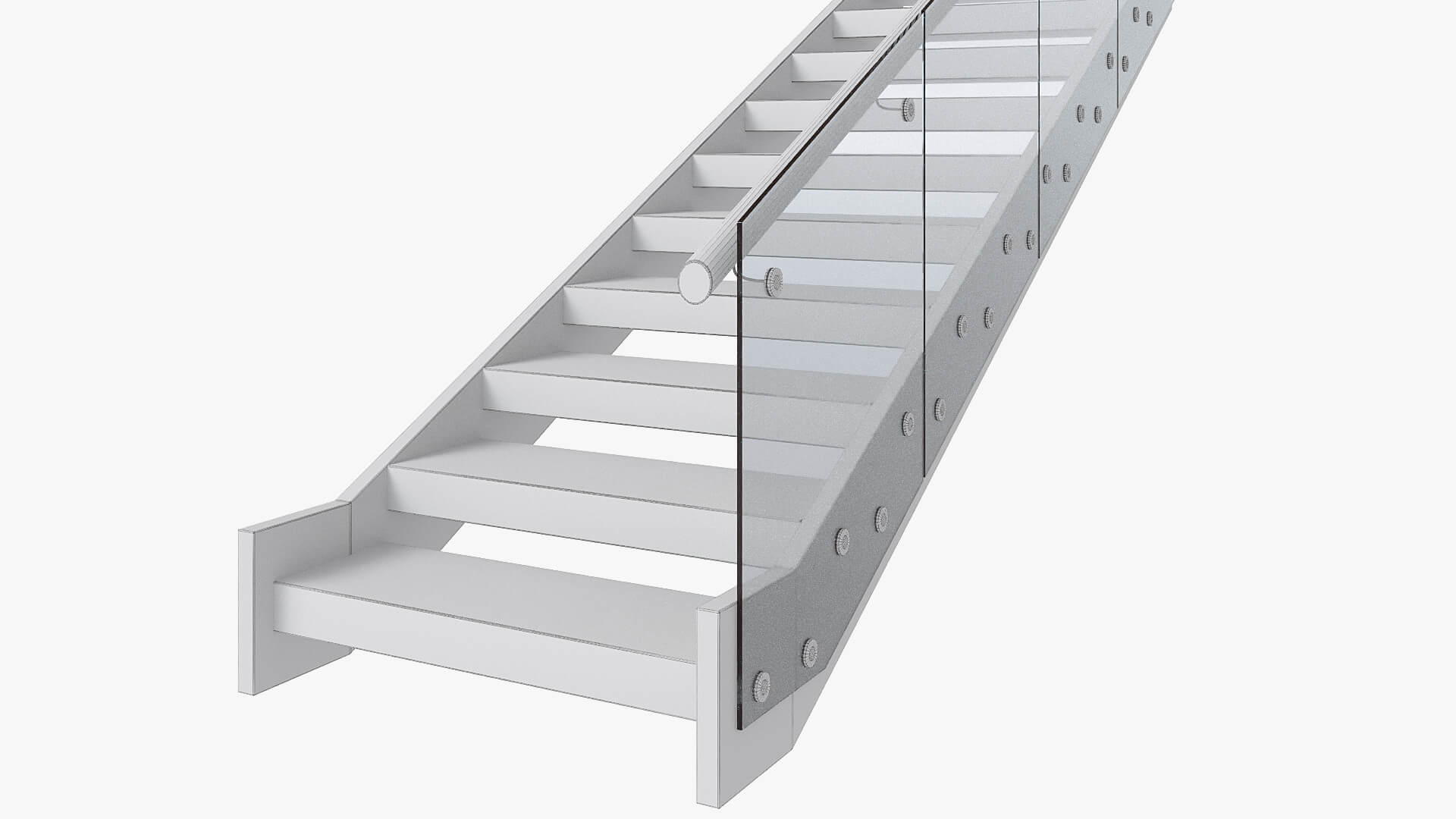 Architectural Staircase With Glazing - 3D Model by Artdeco 3d