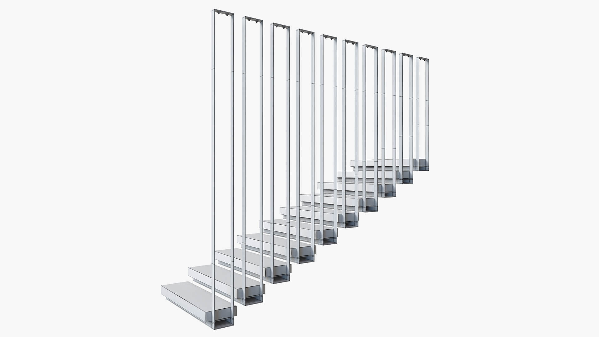 Architectural Suspended Staircase 3D Model by Artdeco 3d