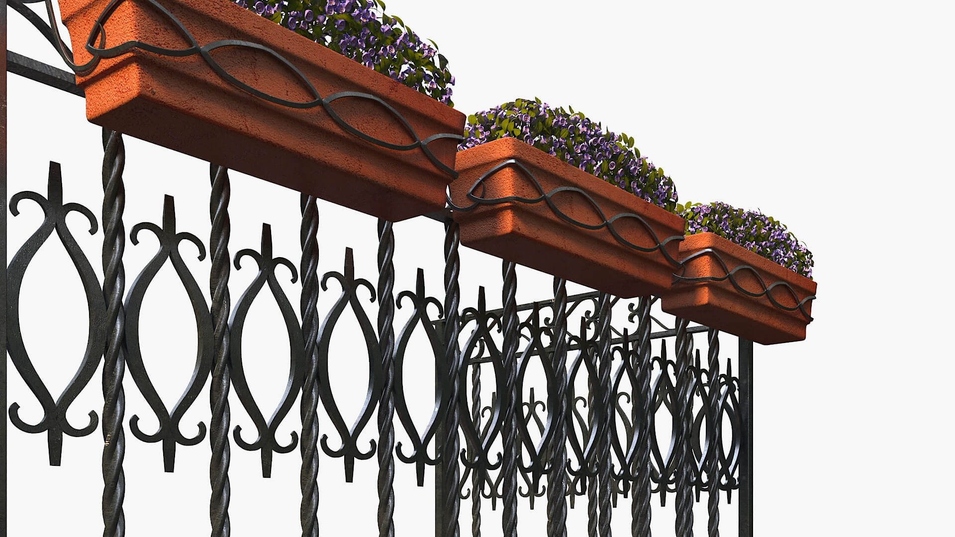 Balcony With Flowers - 3D Model by Artdeco 3d