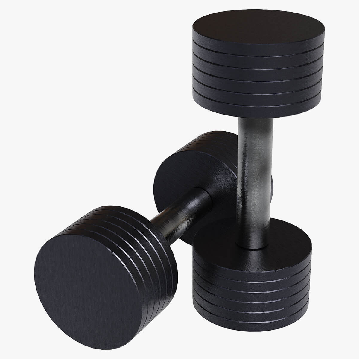 Blued Steel Dumbbells - 3D Model by Artdeco 3d