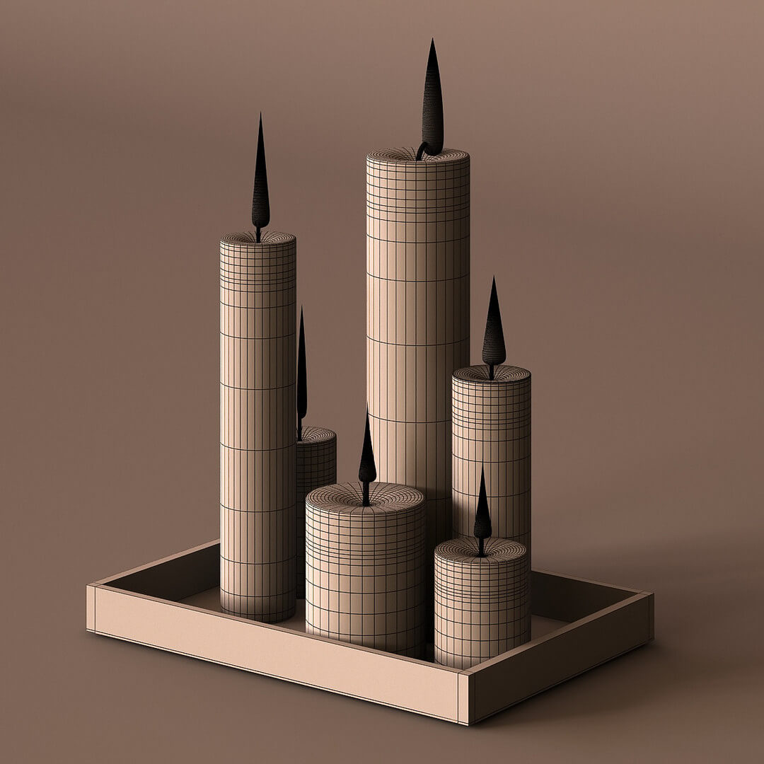 Candles - 3D Model by Artdeco 3d