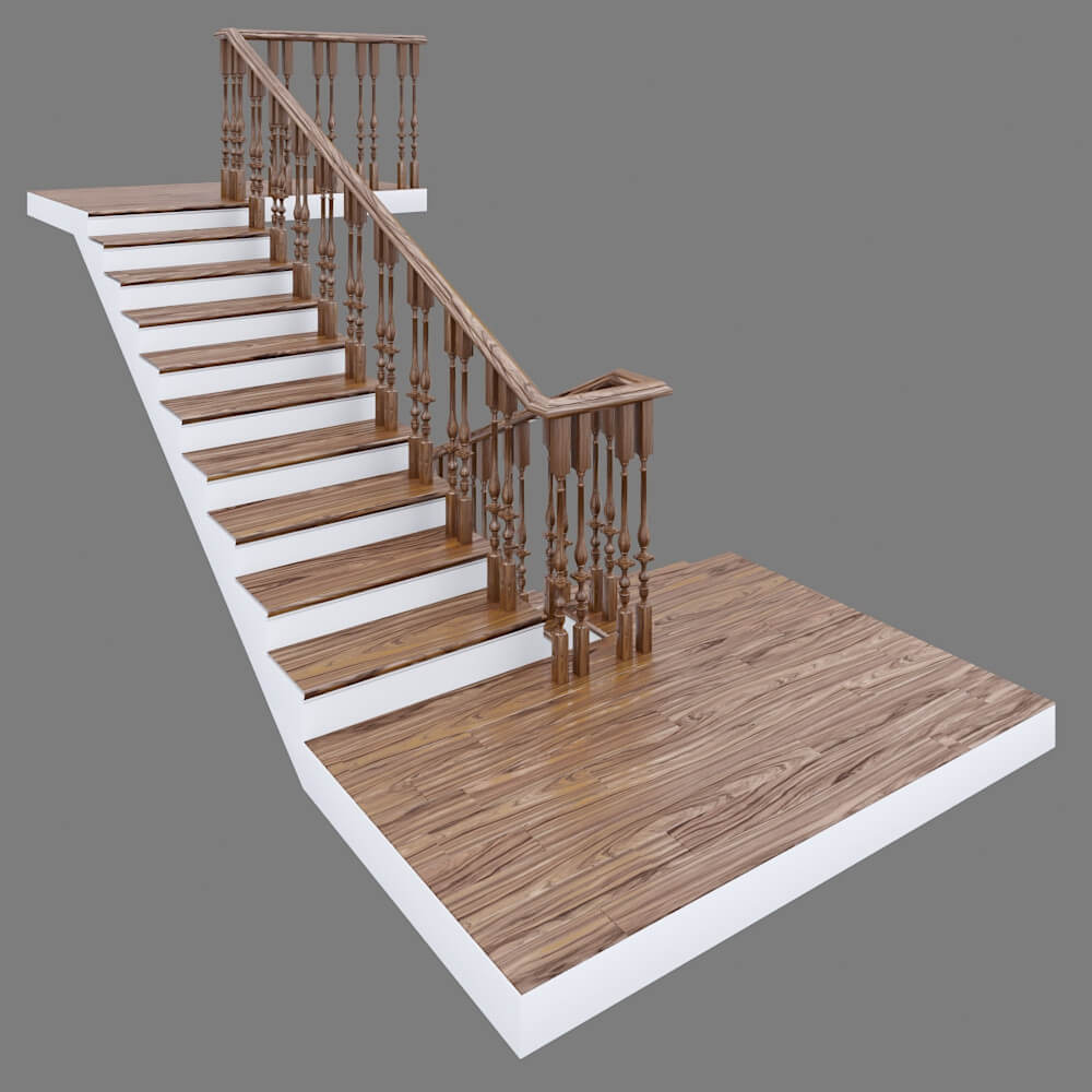 Classic Staircase - 3D Model by Artdeco 3d