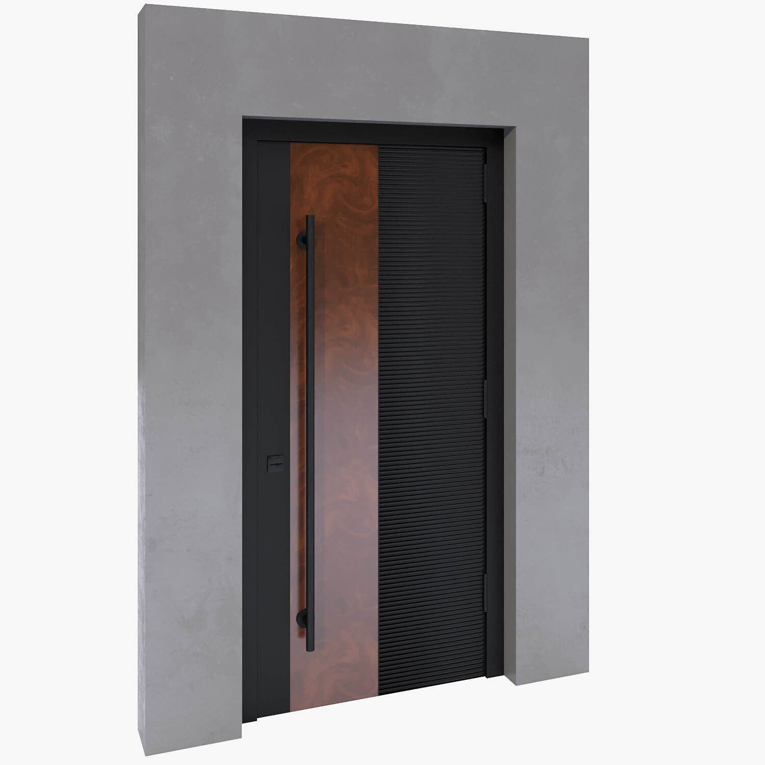Entrance Architectural Door With Wooden Panel - 3D Model by Artdeco 3d