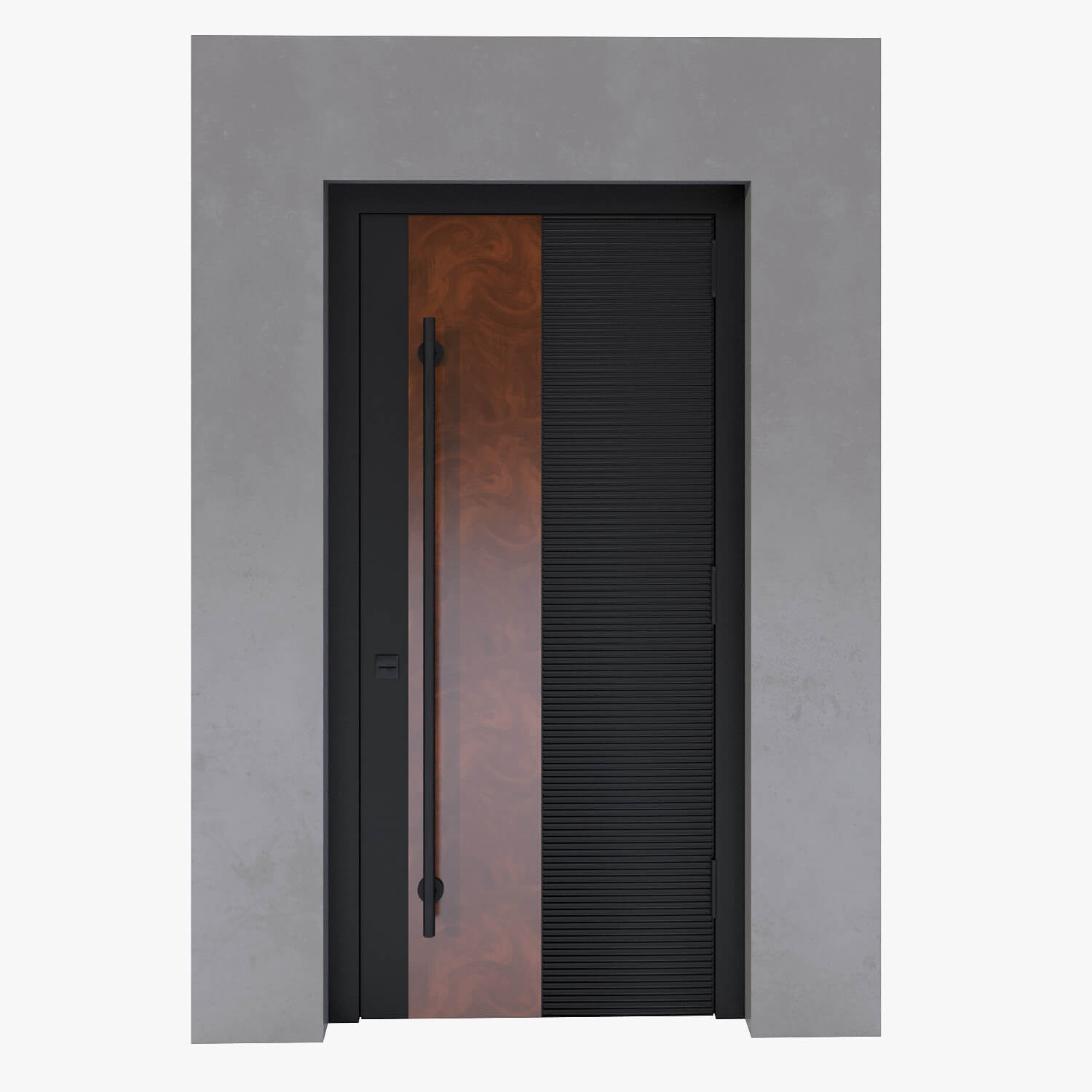 Entrance Architectural Door With Wooden Panel - 3D Model by Artdeco 3d