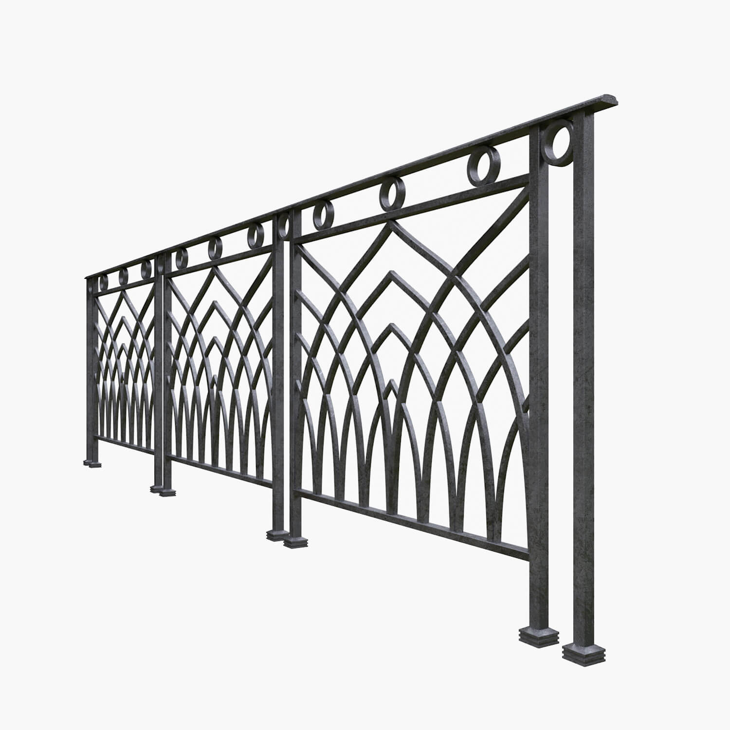 Gothic Style Railing - 3D Model by Artdeco 3d