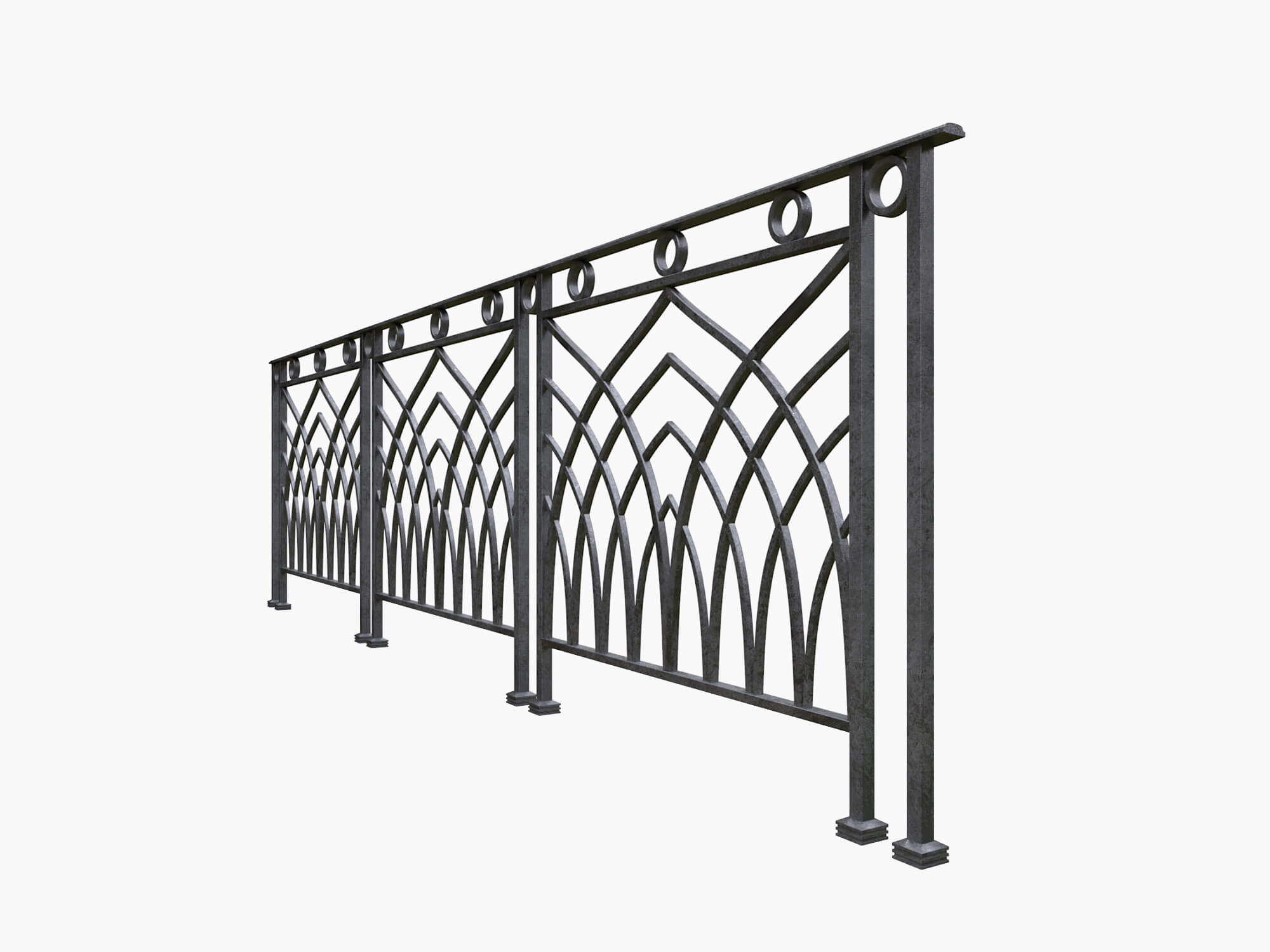 Gothic Style Railing - 3D Model by Artdeco 3d