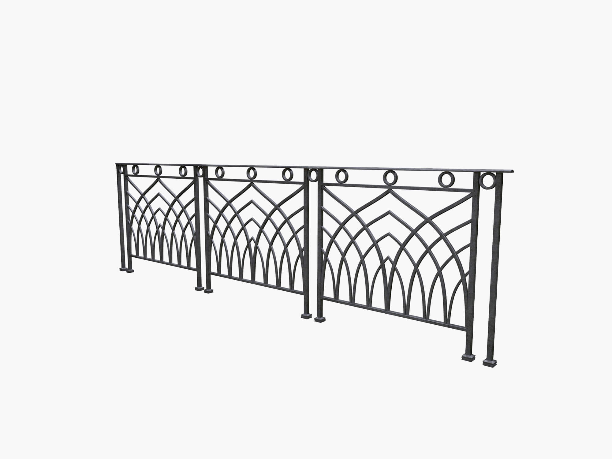 Gothic Style Railing - 3D Model by Artdeco 3d