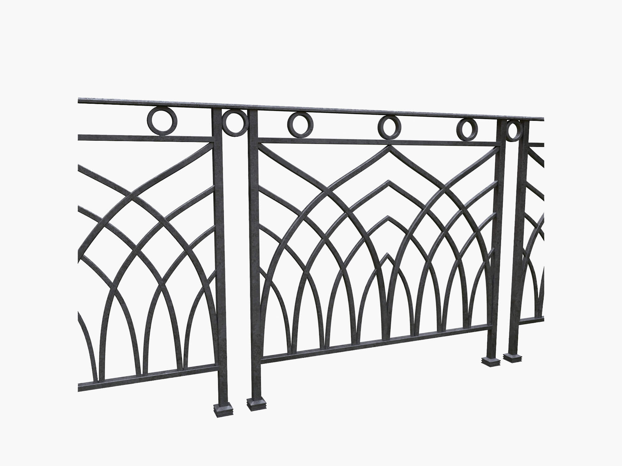 Gothic Style Railing - 3D Model by Artdeco 3d