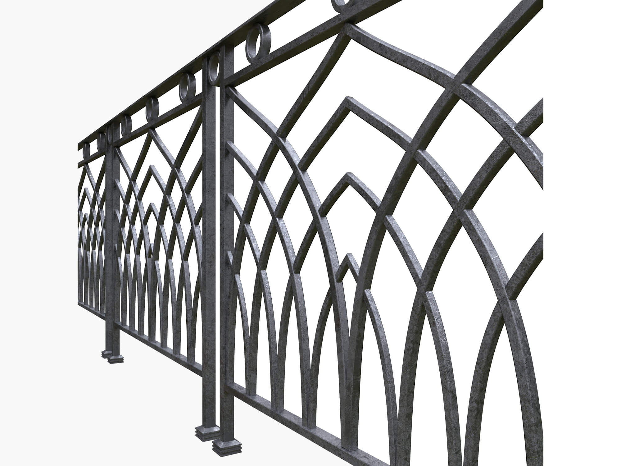 Gothic Style Railing - 3D Model by Artdeco 3d