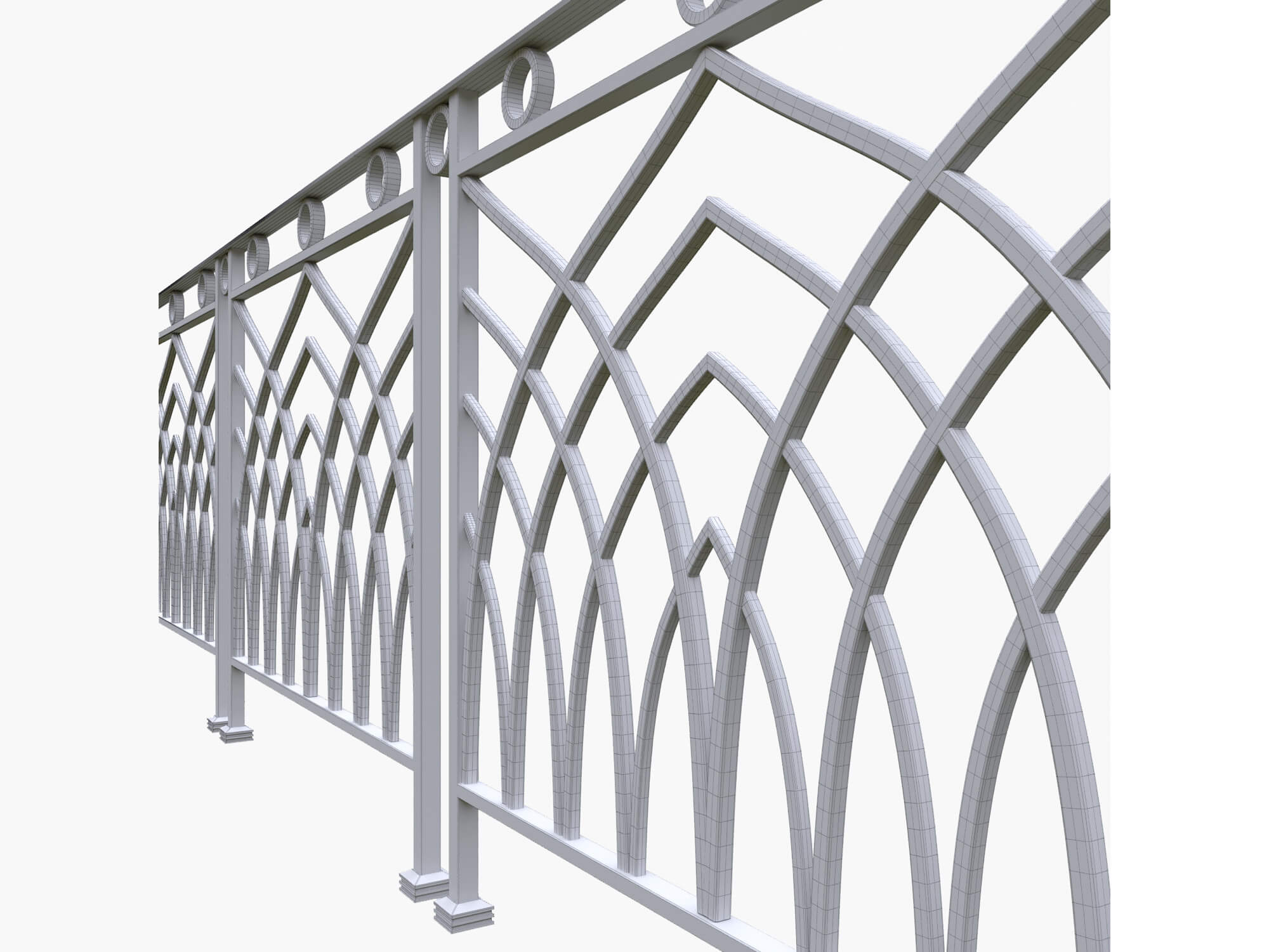 Gothic Style Railing - 3D Model by Artdeco 3d