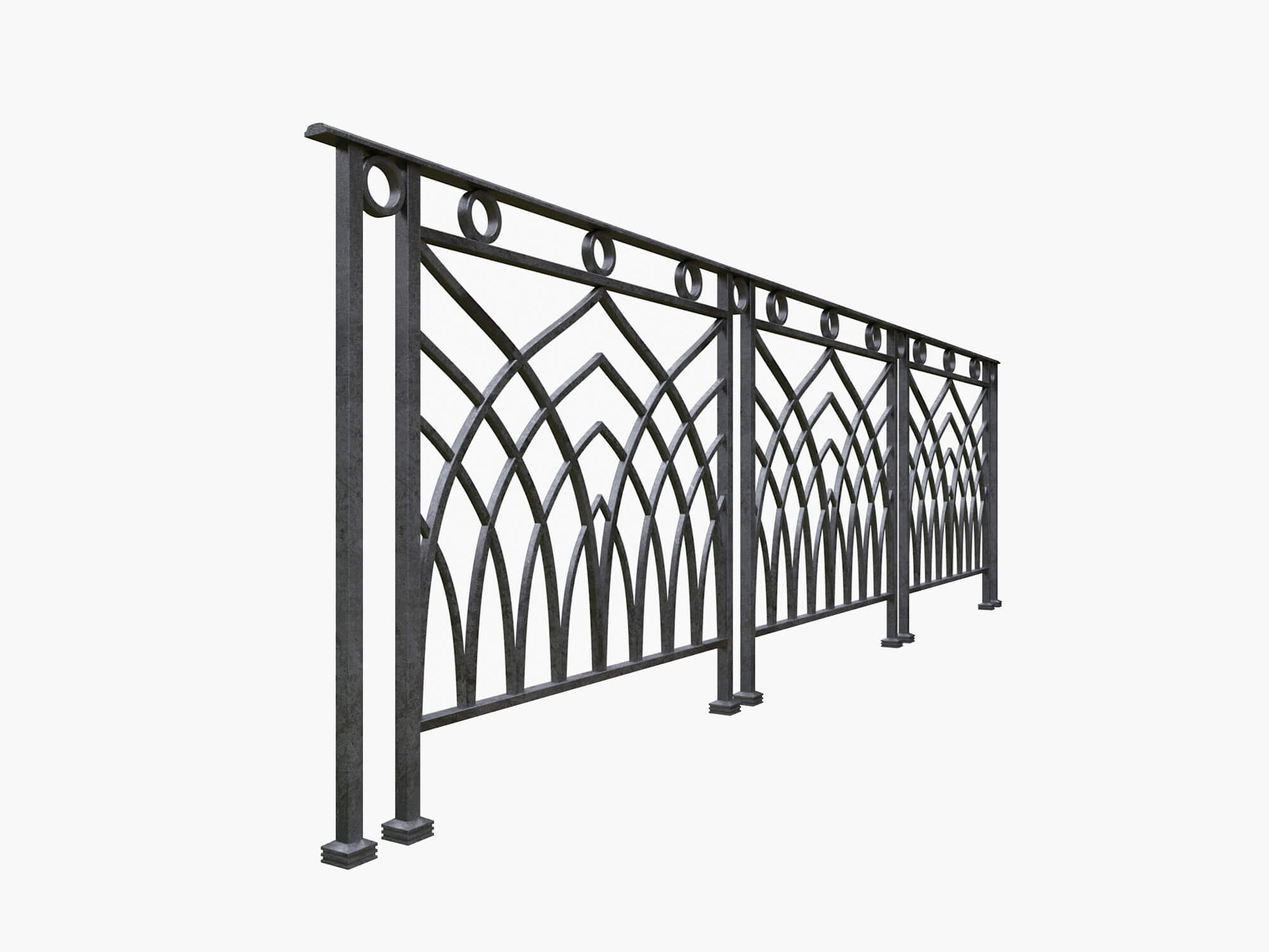 Gothic Style Railing - 3D Model by Artdeco 3d