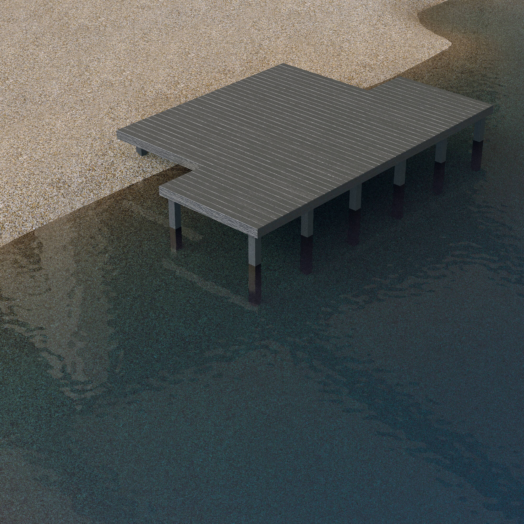 Modern Boat Pier Berth - 3D Model by Artdeco 3d