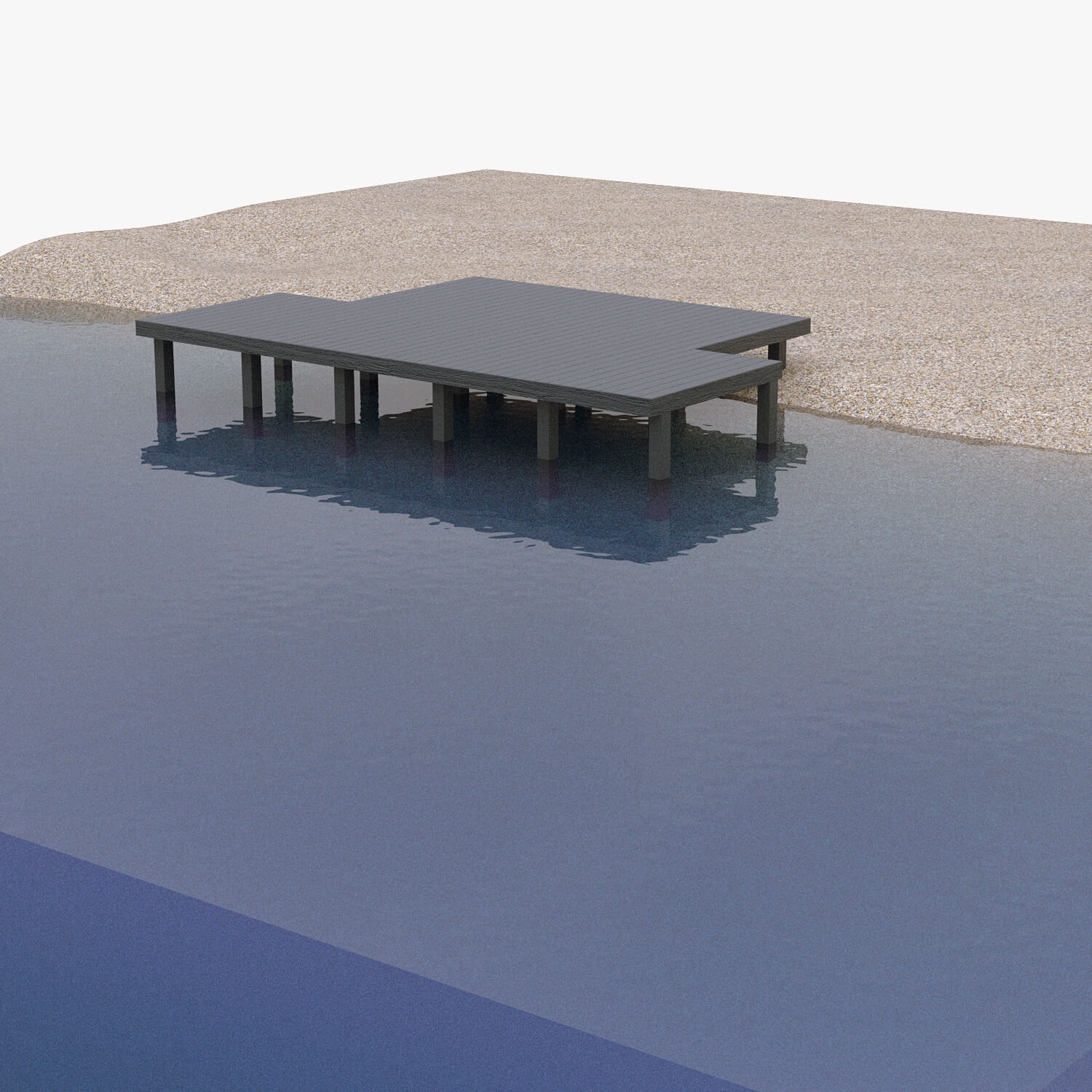 Modern Boat Pier Berth - 3D Model by Artdeco 3d