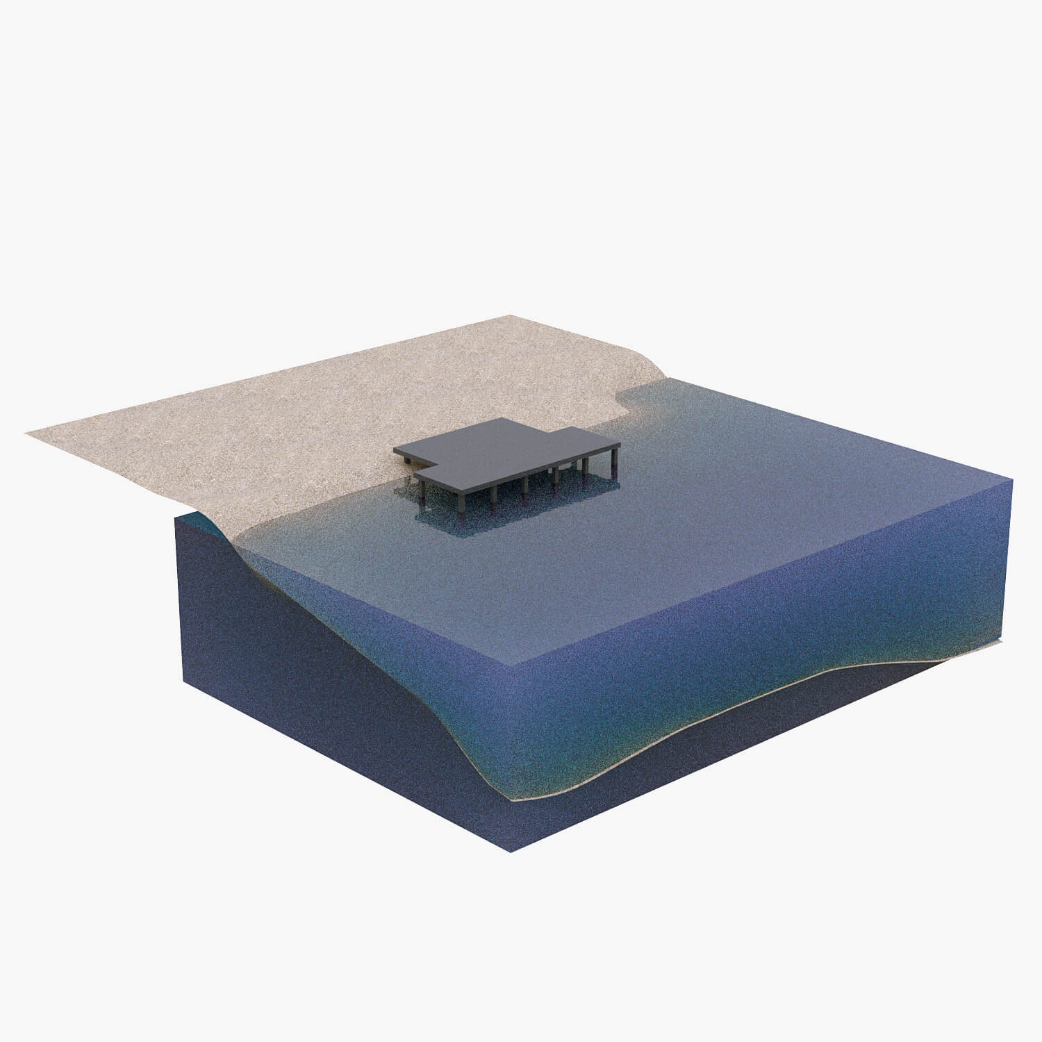 Modern Boat Pier Berth - 3D Model by Artdeco 3d