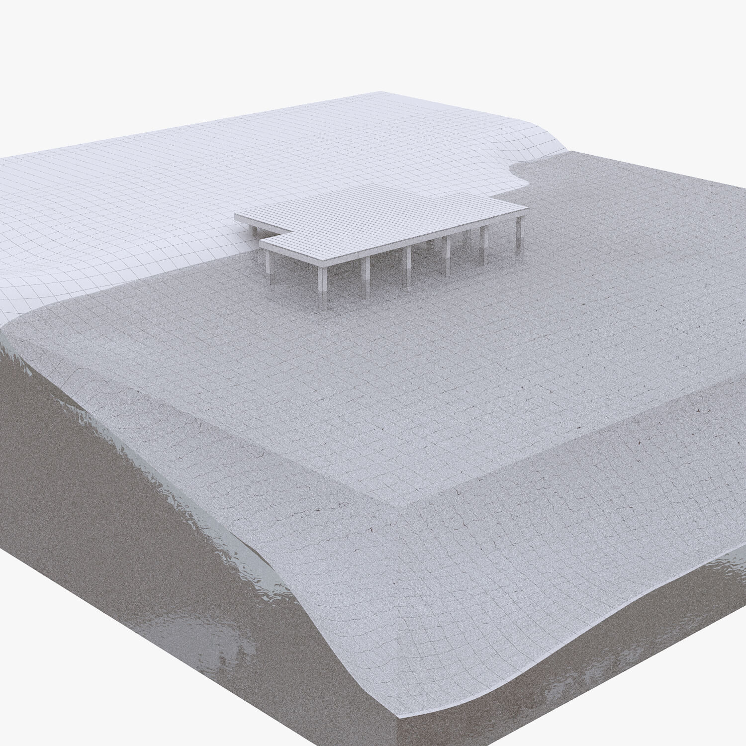 Modern Boat Pier Berth - 3D Model by Artdeco 3d