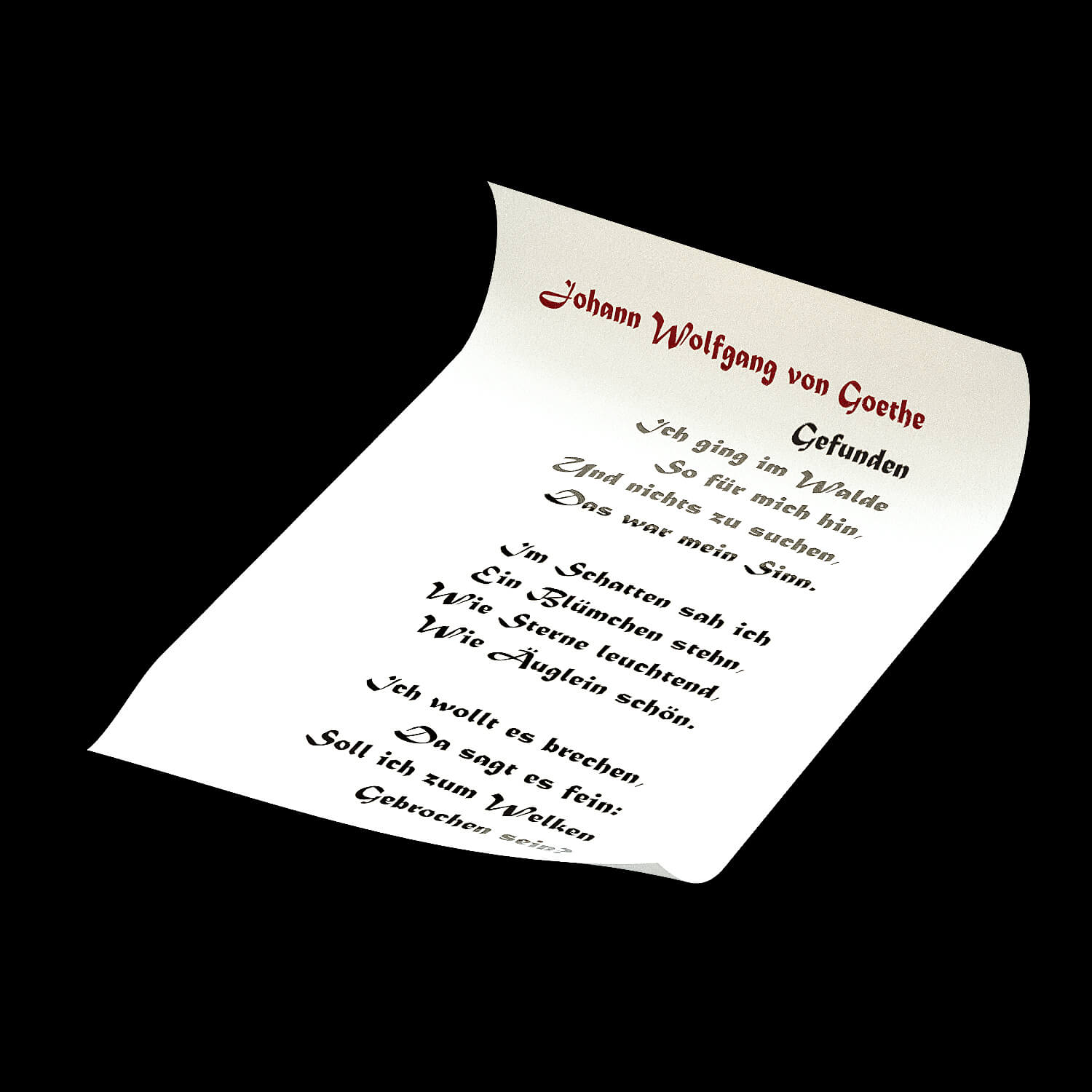 Poems on a Piece of Paper Scroll - 3D Model by Artdeco 3d