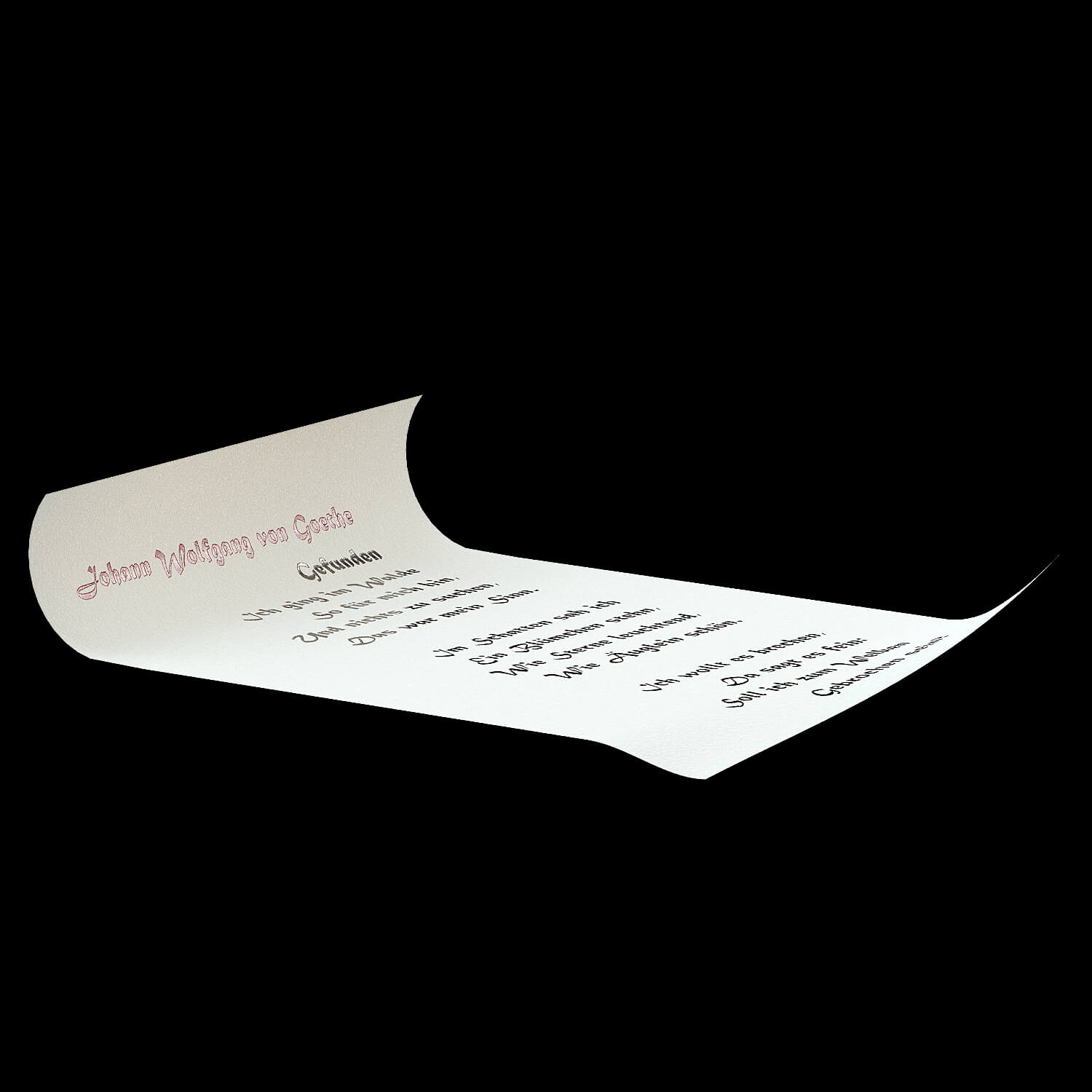 Poems on a Piece of Paper Scroll - 3D Model by Artdeco 3d
