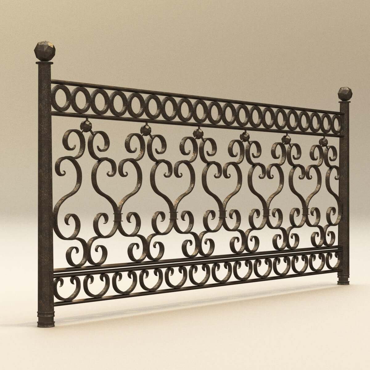 Metal Classic Railing - 3D Model by Artdeco 3d