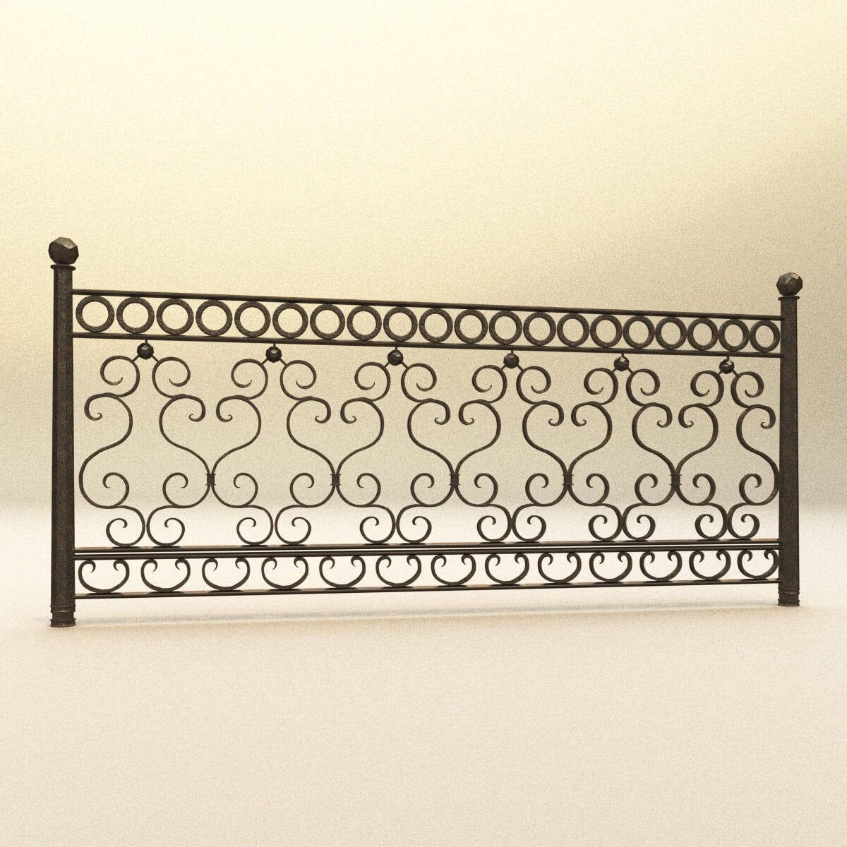 Metal Classic Railing - 3D Model by Artdeco 3d