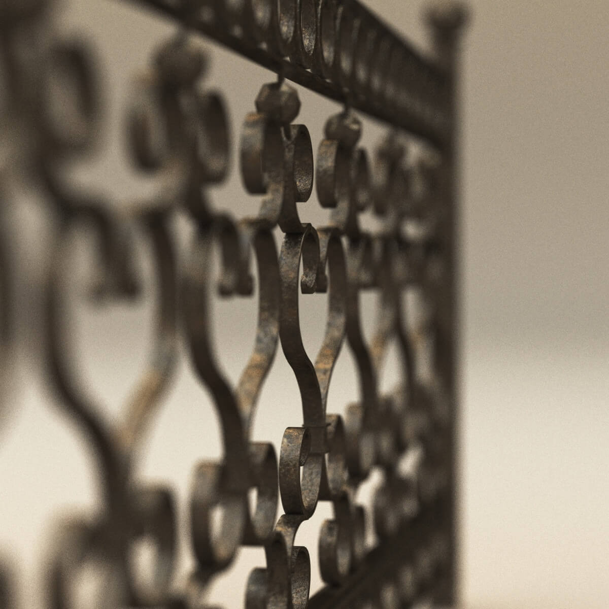 Metal Classic Railing - 3D Model by Artdeco 3d