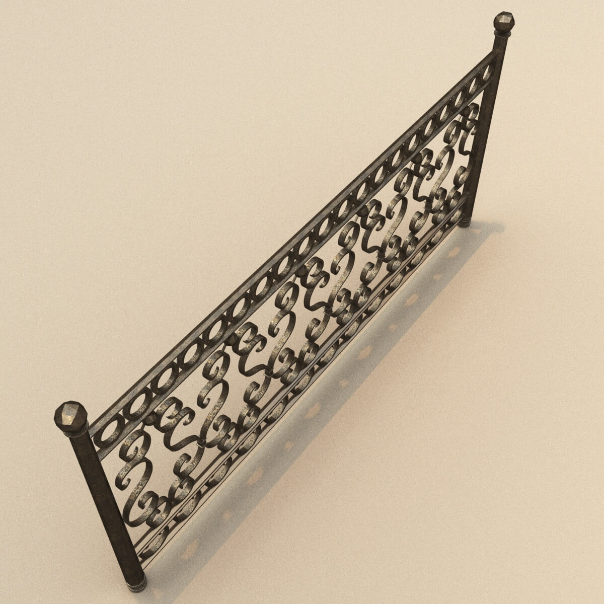 Metal Classic Railing - 3D Model by Artdeco 3d