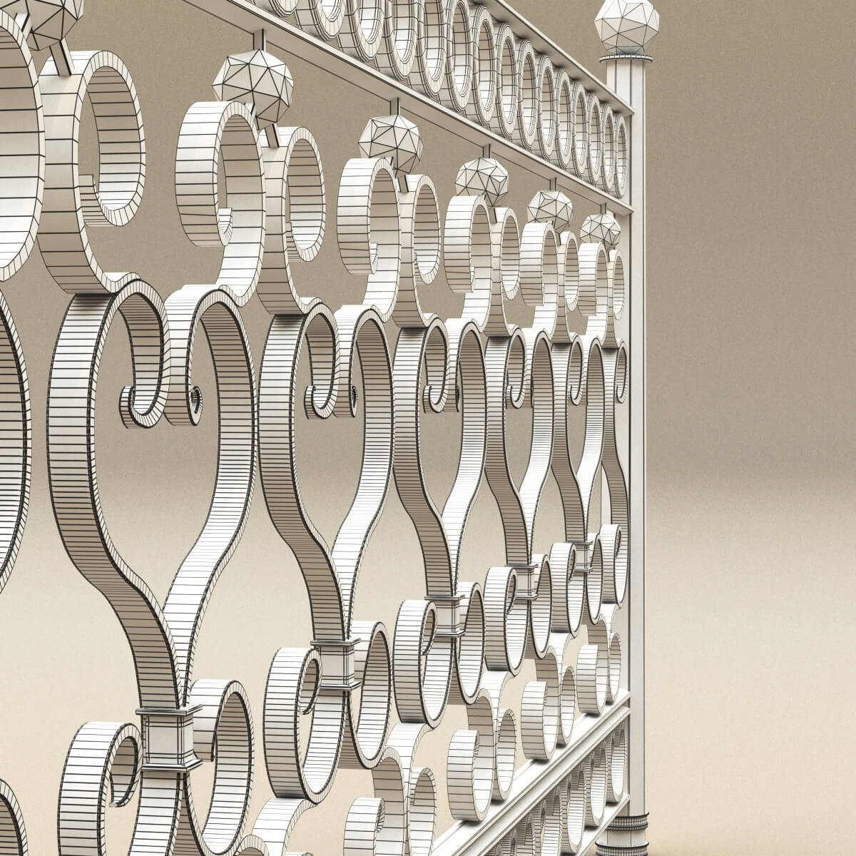 Metal Classic Railing - 3D Model by Artdeco 3d