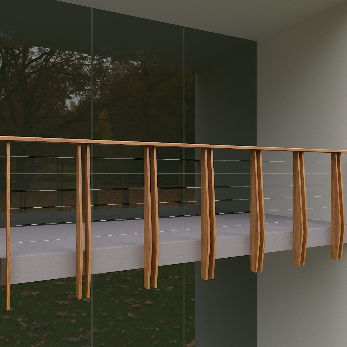 Modern House Railing - 3D Model by Artdeco 3d