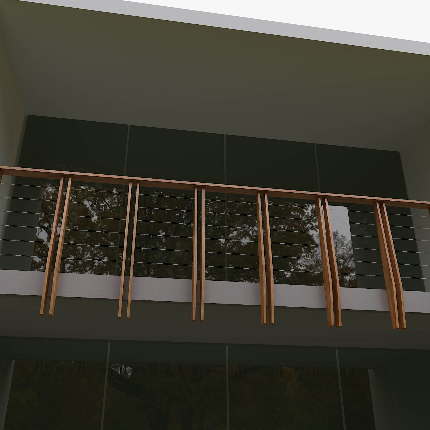 Modern House Railing - 3D Model by Artdeco 3d