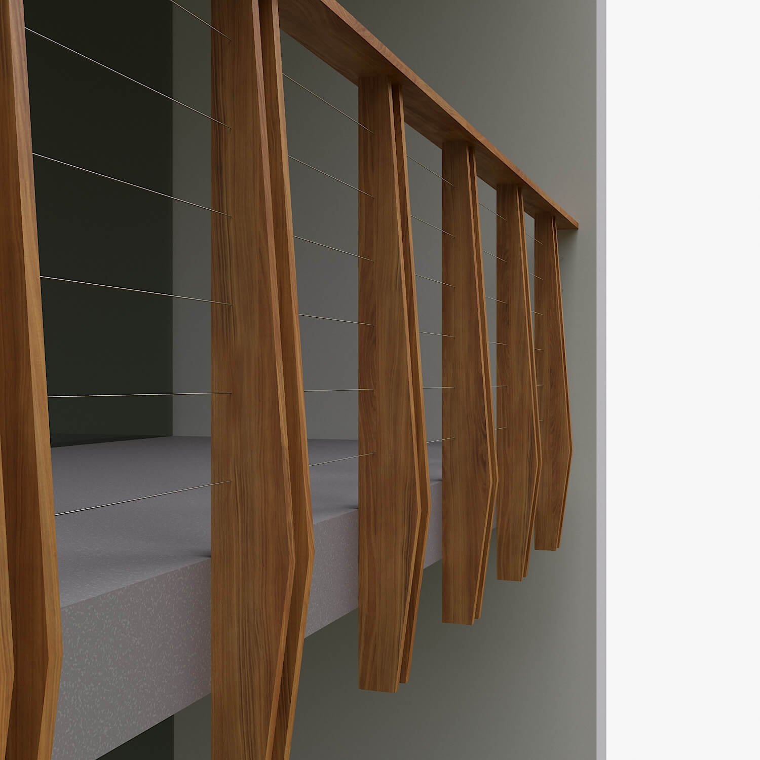 Modern House Railing - 3D Model by Artdeco 3d