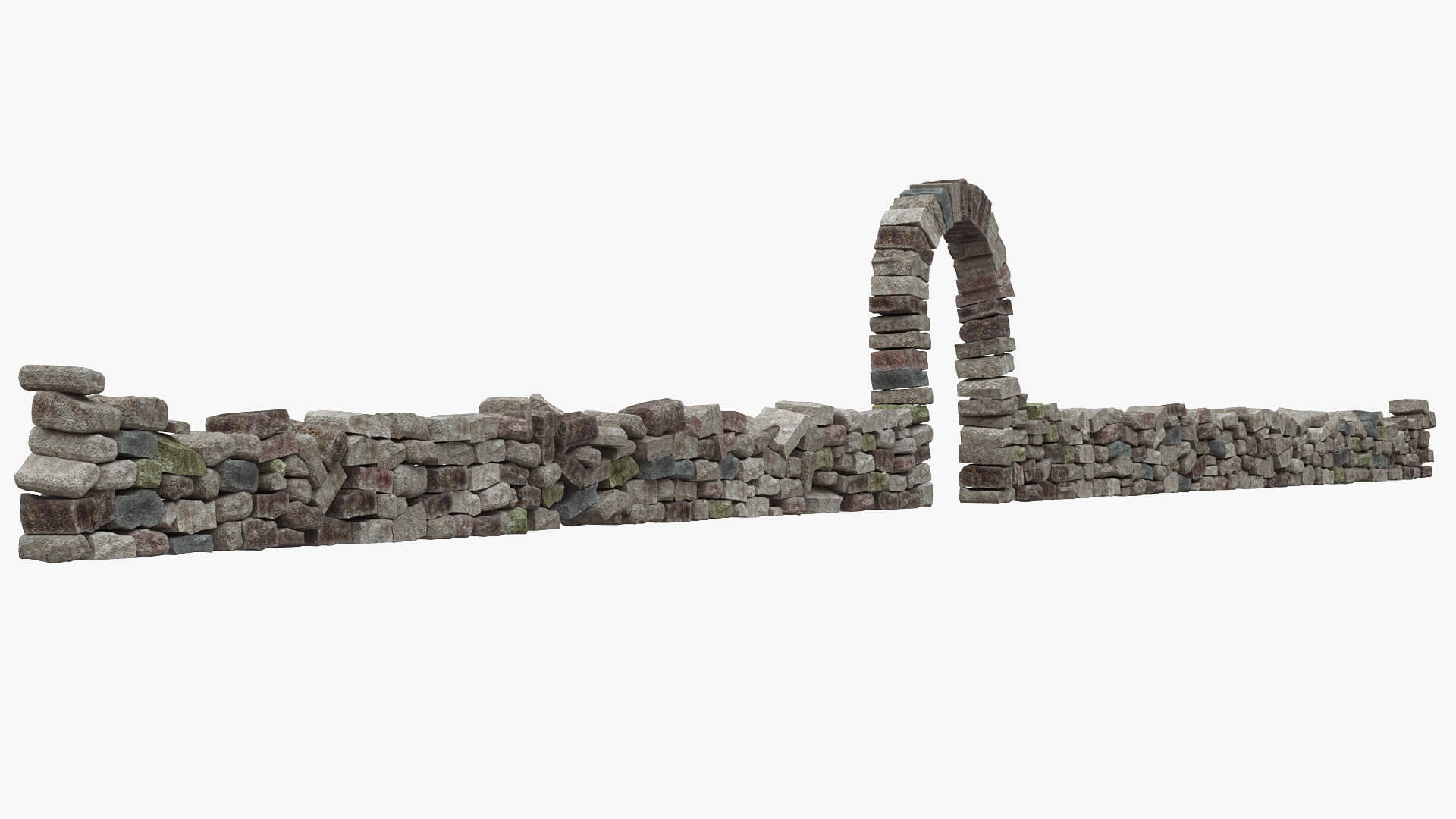 Retaining Wall Arch Ruins - 3D Model by Artdeco 3d