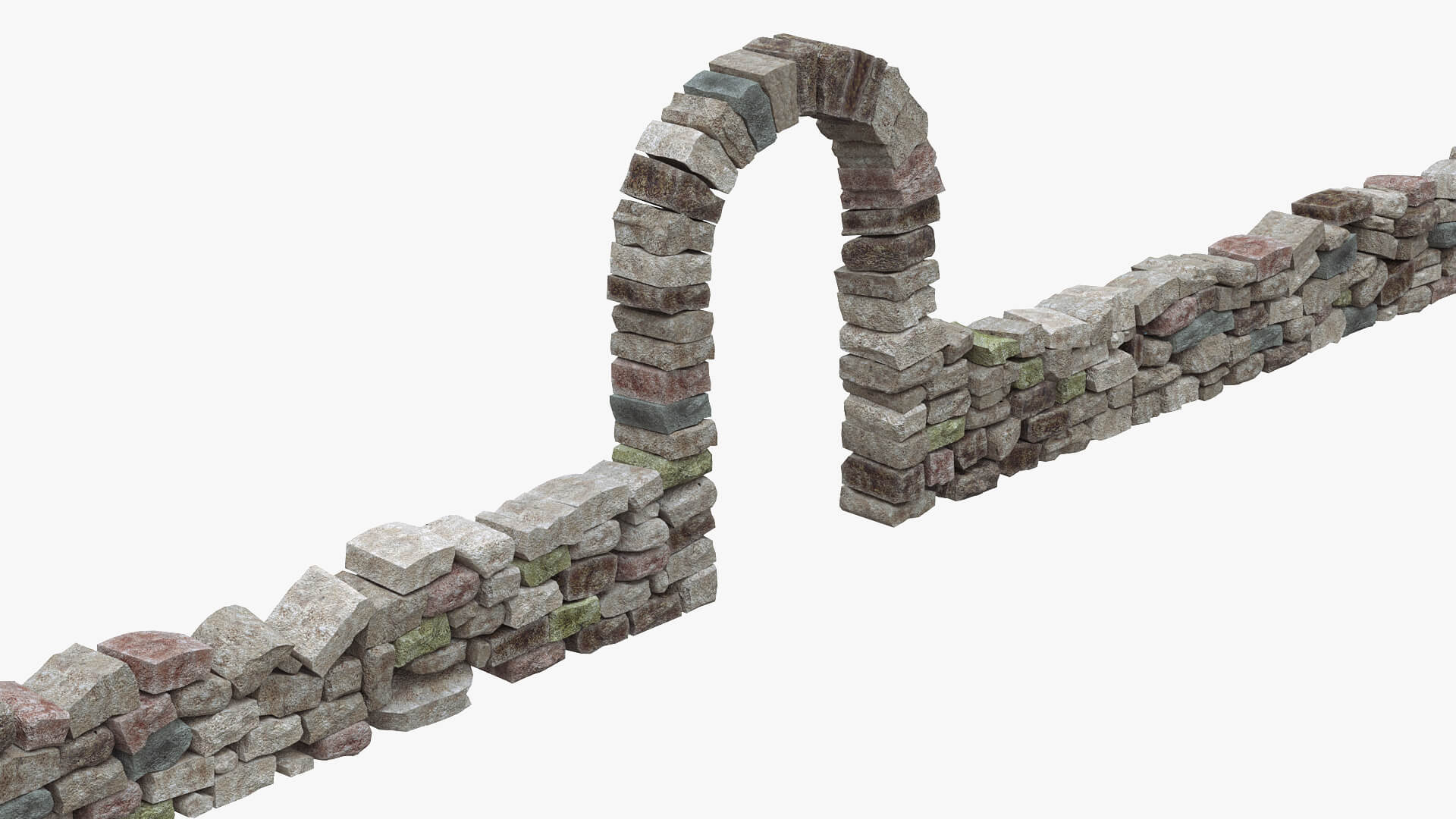 Retaining Wall Arch Ruins - 3D Model by Artdeco 3d