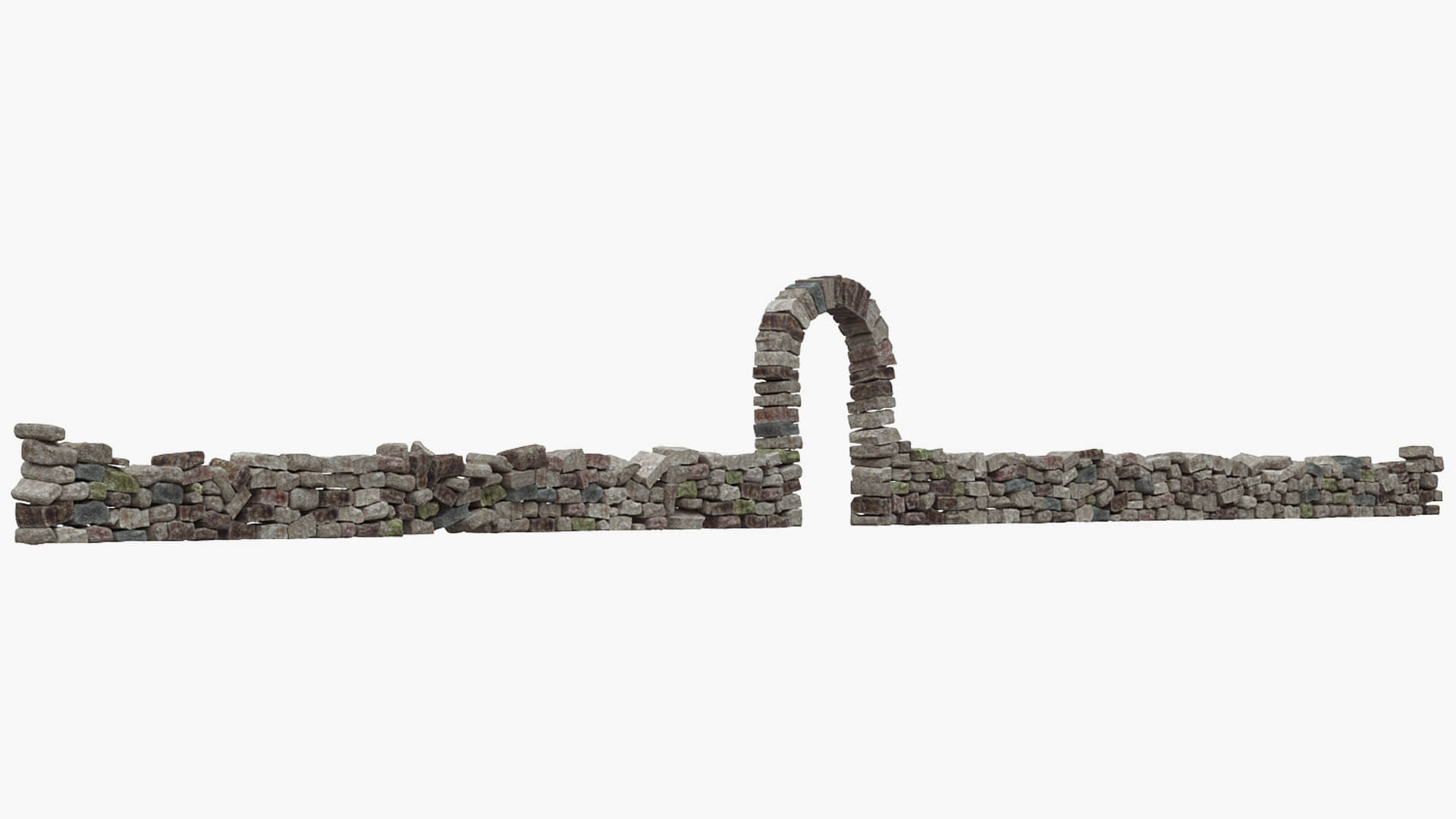 Retaining Wall Arch Ruins - 3D Model by Artdeco 3d