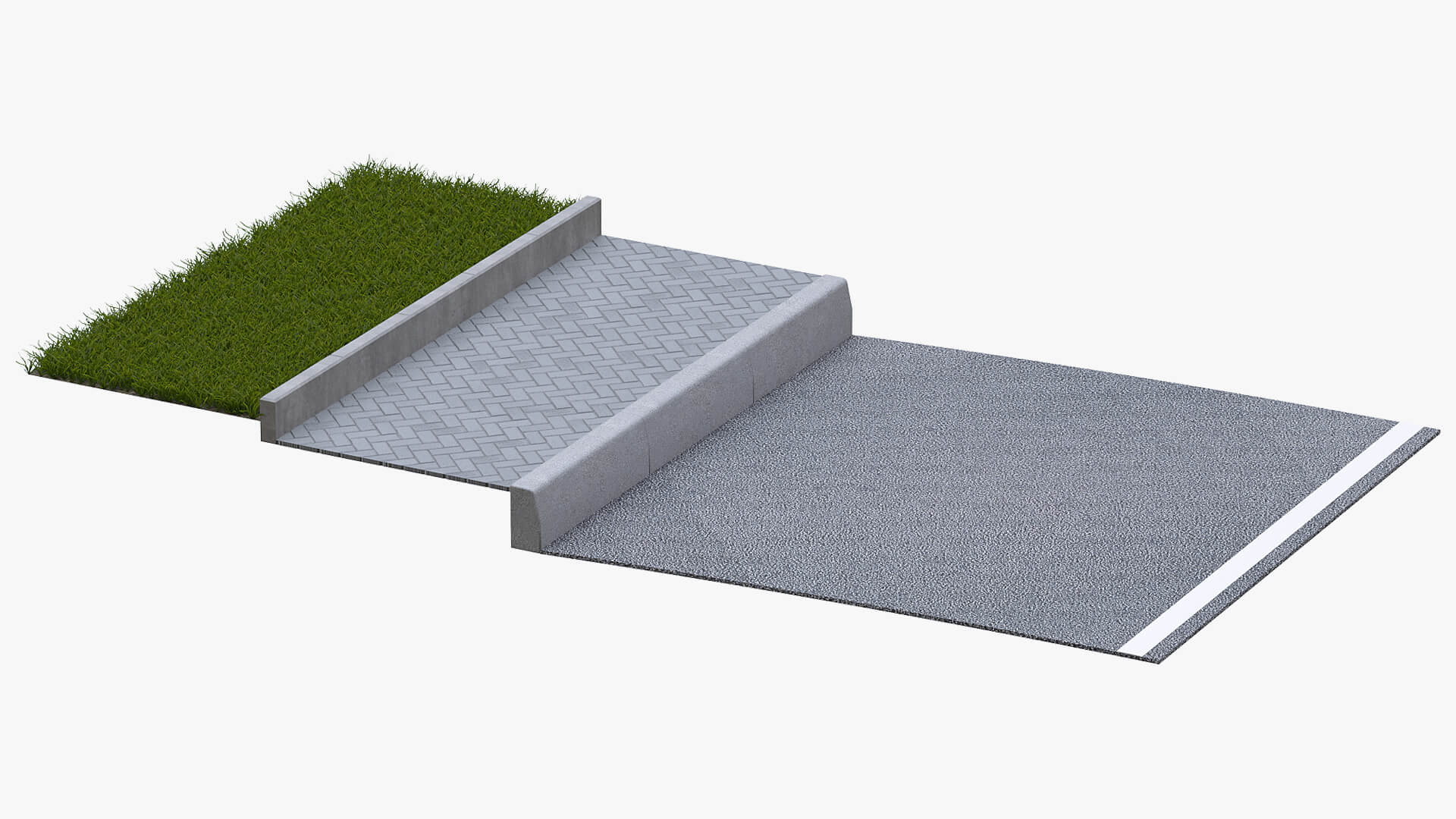 Road Sidewalk and Lawn Constructor - 3D Model by Artdeco 3d