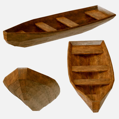 Rowing Boat Old - 3D Model by Artdeco 3d