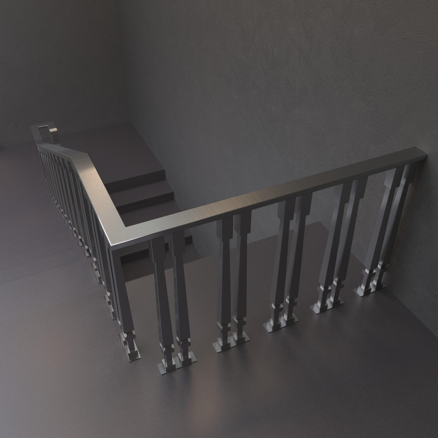Stainless Steel Stair - 3D Model by Artdeco 3d