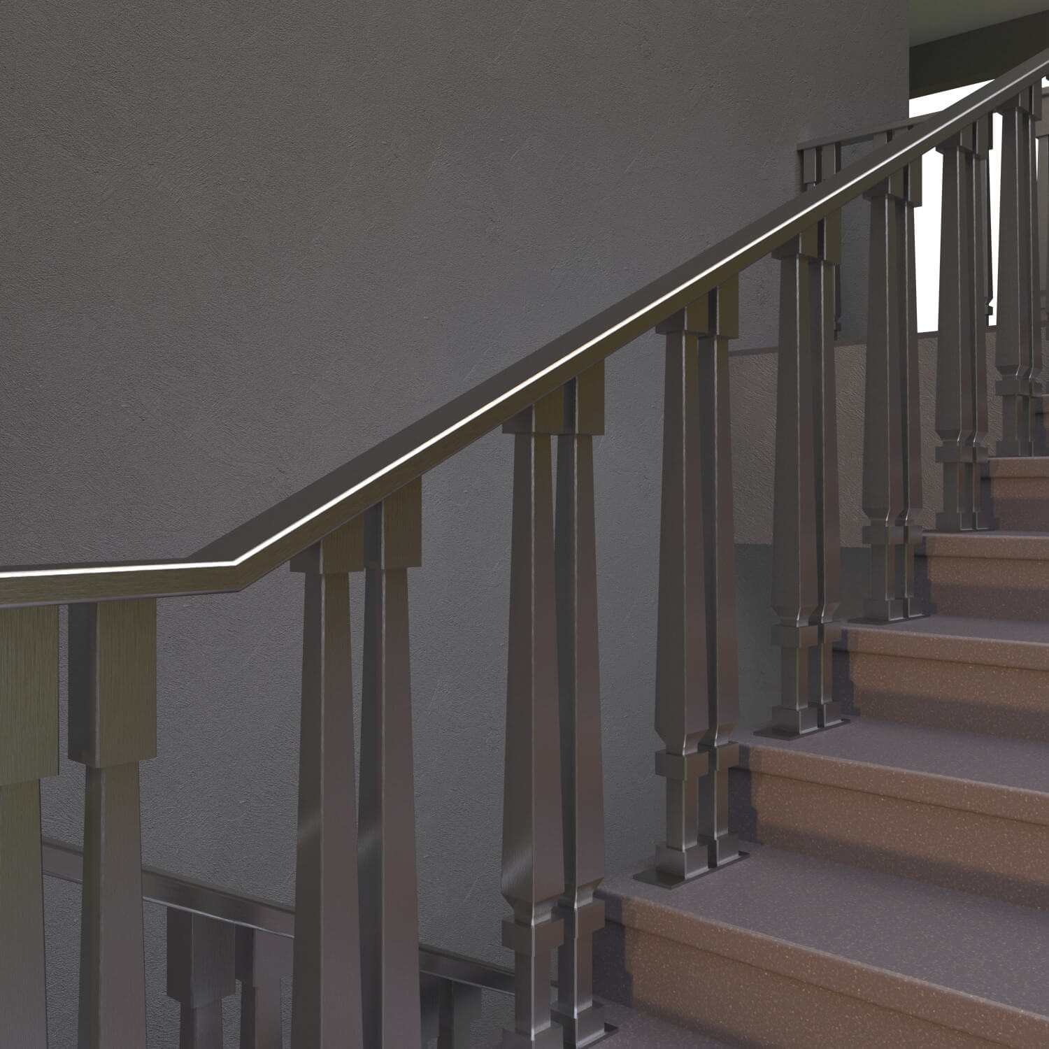 Stainless Steel Stair - 3D Model by Artdeco 3d