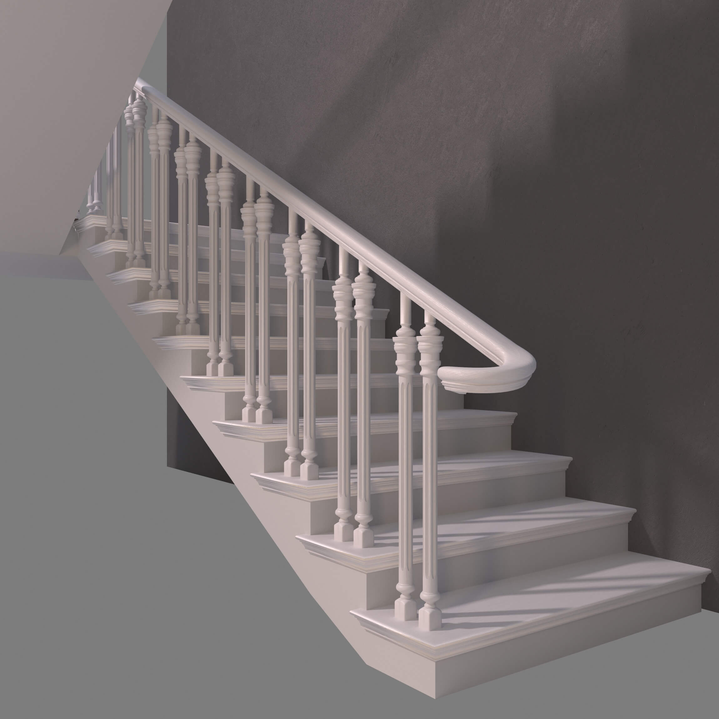 Staircase White Oak - 3D Model by Artdeco 3d