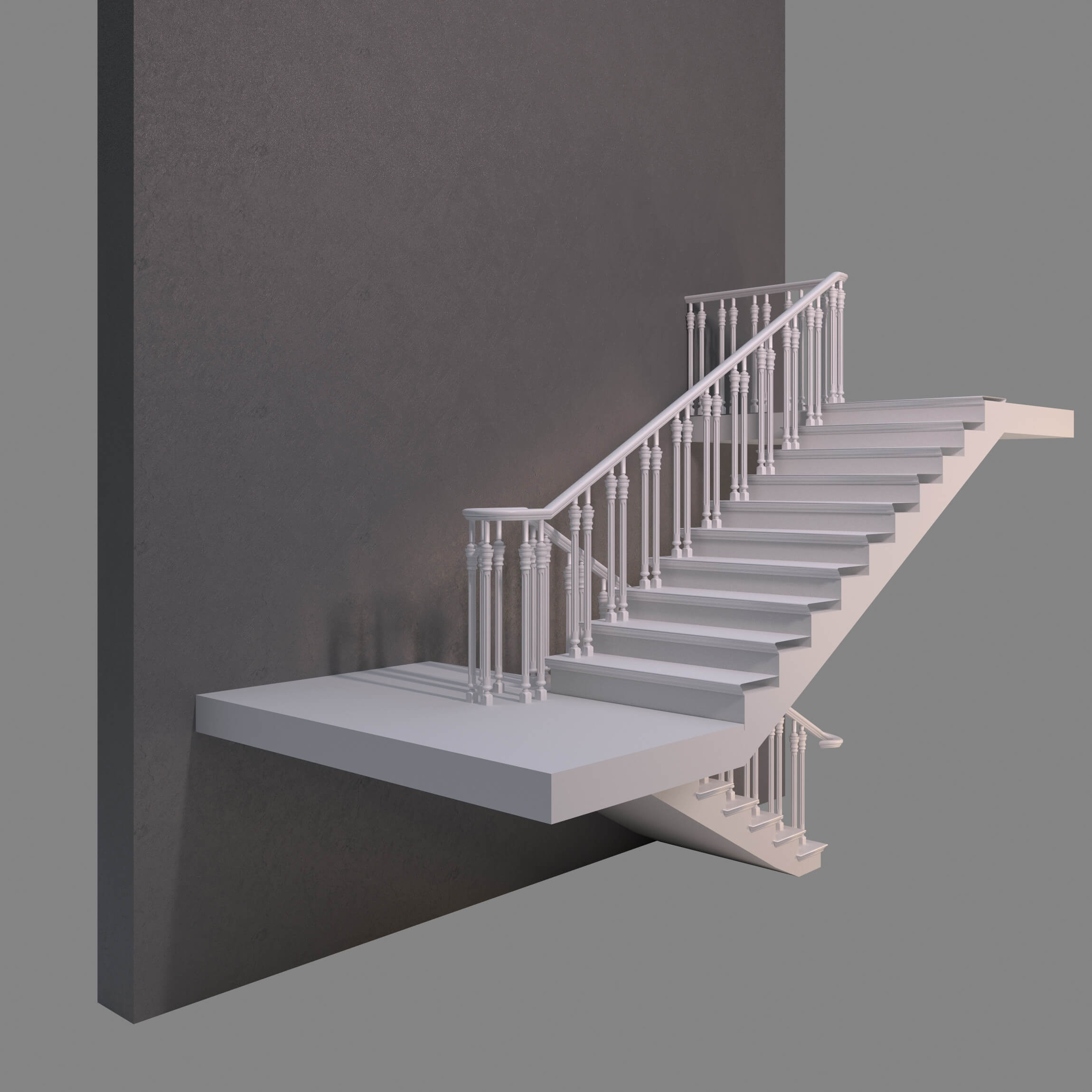 Staircase White Oak - 3D Model by Artdeco 3d