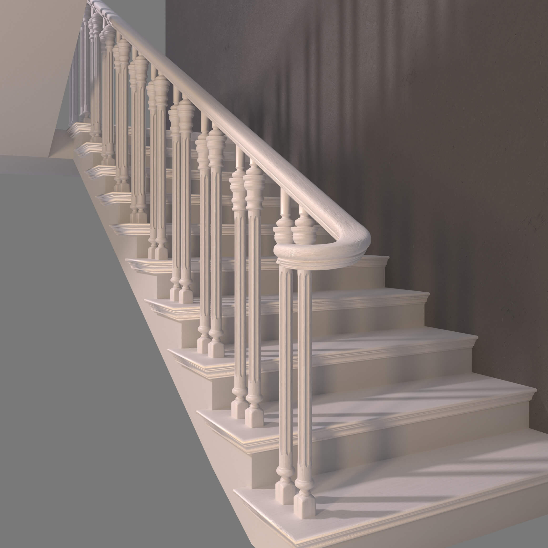 Staircase White Oak - 3D Model by Artdeco 3d