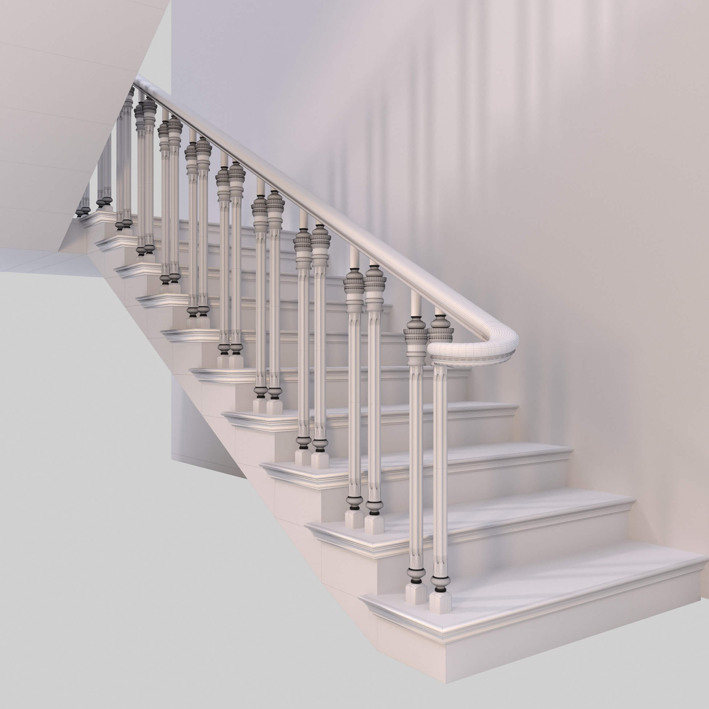 Staircase White Oak - 3D Model by Artdeco 3d